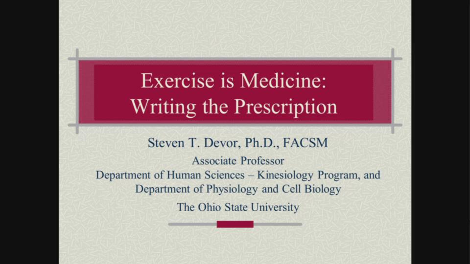 Exercise is Medicine-Writing the Prescription Lunch and Learn_12/12/2014