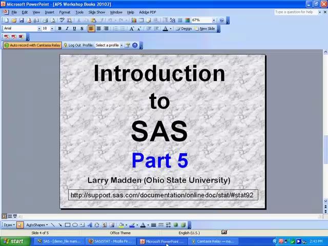 SAS Introduction Part 5