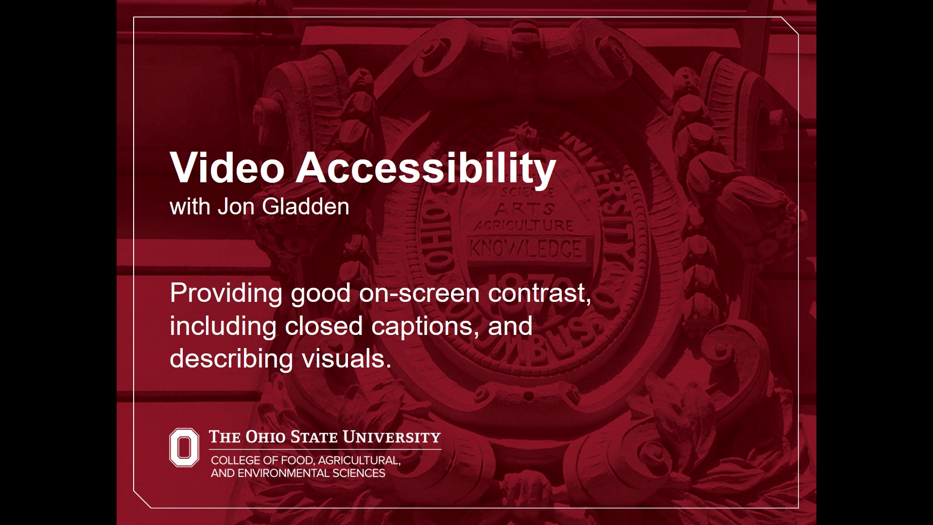 Video Accessibility Considerations