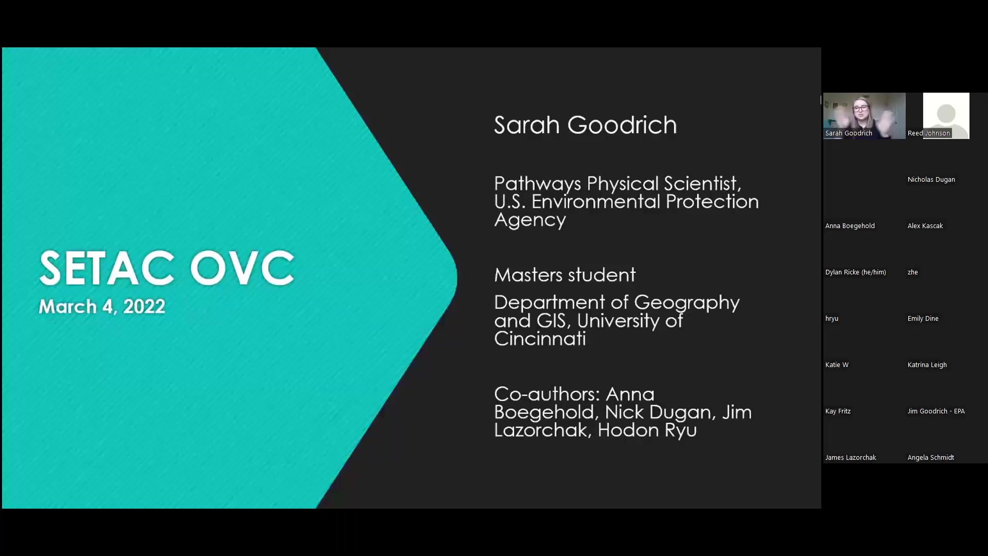 OVC SETAC First Friday Seminar 3/4/22 Sarah Goodrich