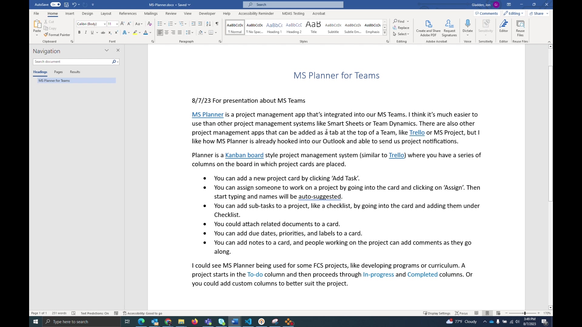 Intro to MS Planner for Teams