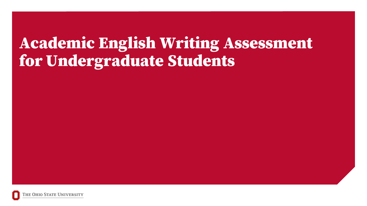 Academic English Writing Assessment - Undergraduate