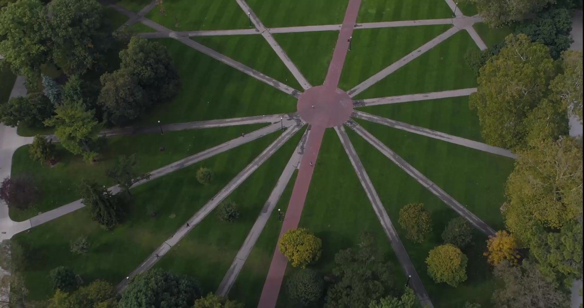 Drone footage of The Oval